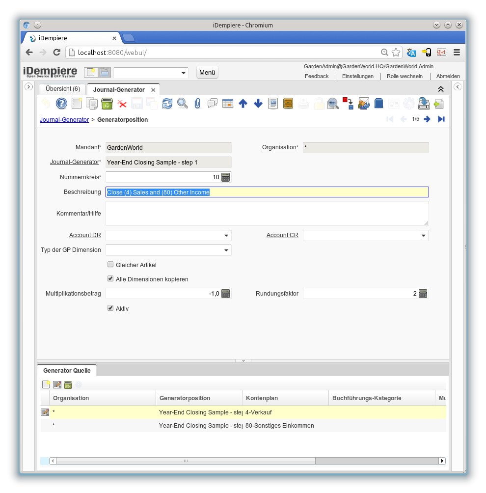 Vorlage:Journal-Generator (Fenster ID-200013 V1.0.0) – iDempiere de
