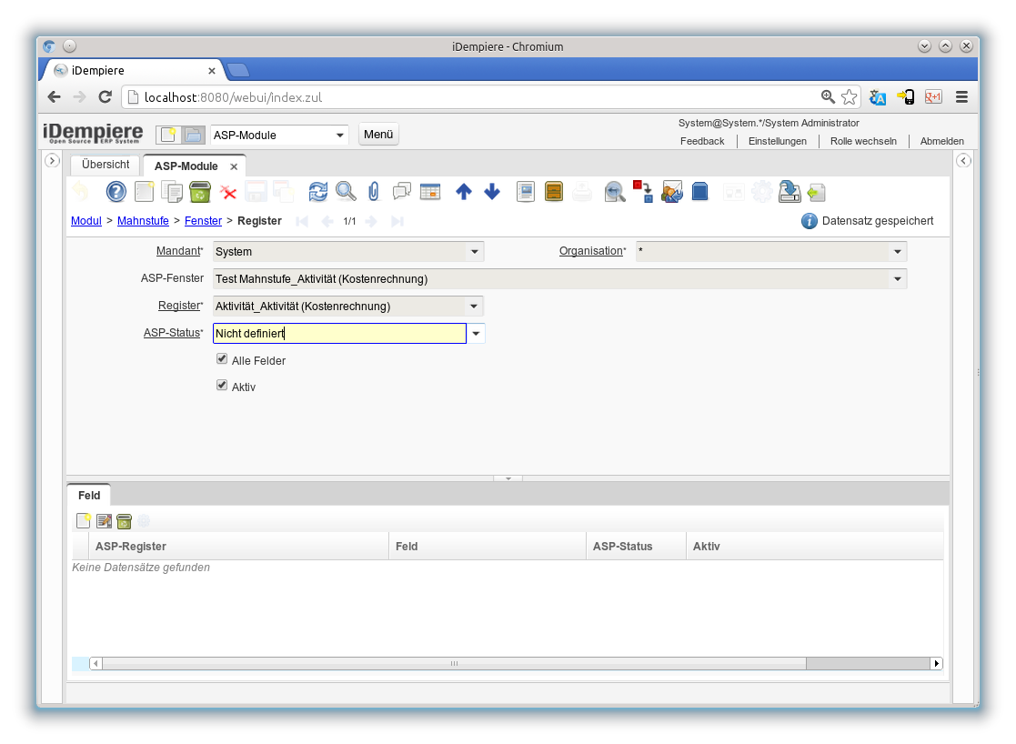 ASP-Module (Fenster ID-53015) – iDempiere de