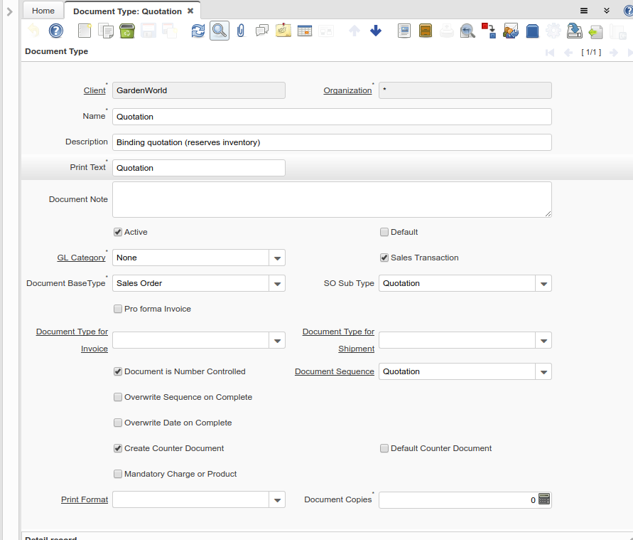 Document Type (Window ID-135) - iDempiere en