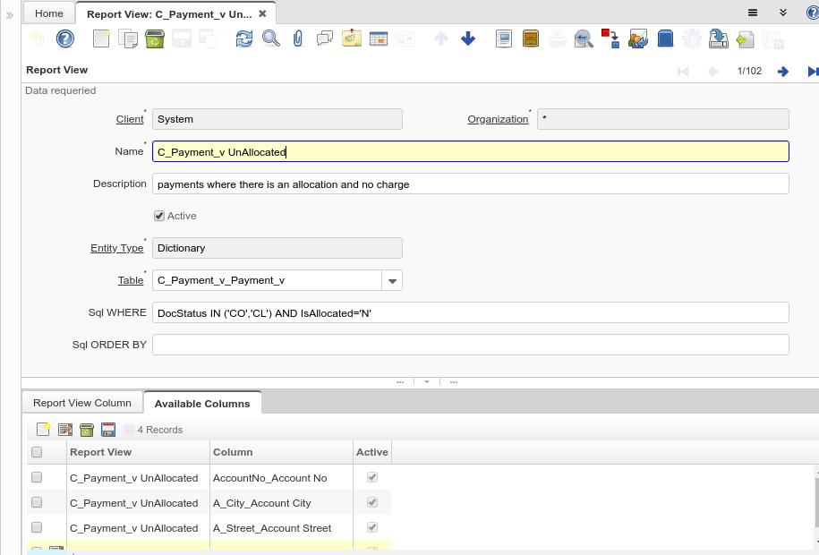 Report View (Window ID-180) - iDempiere en