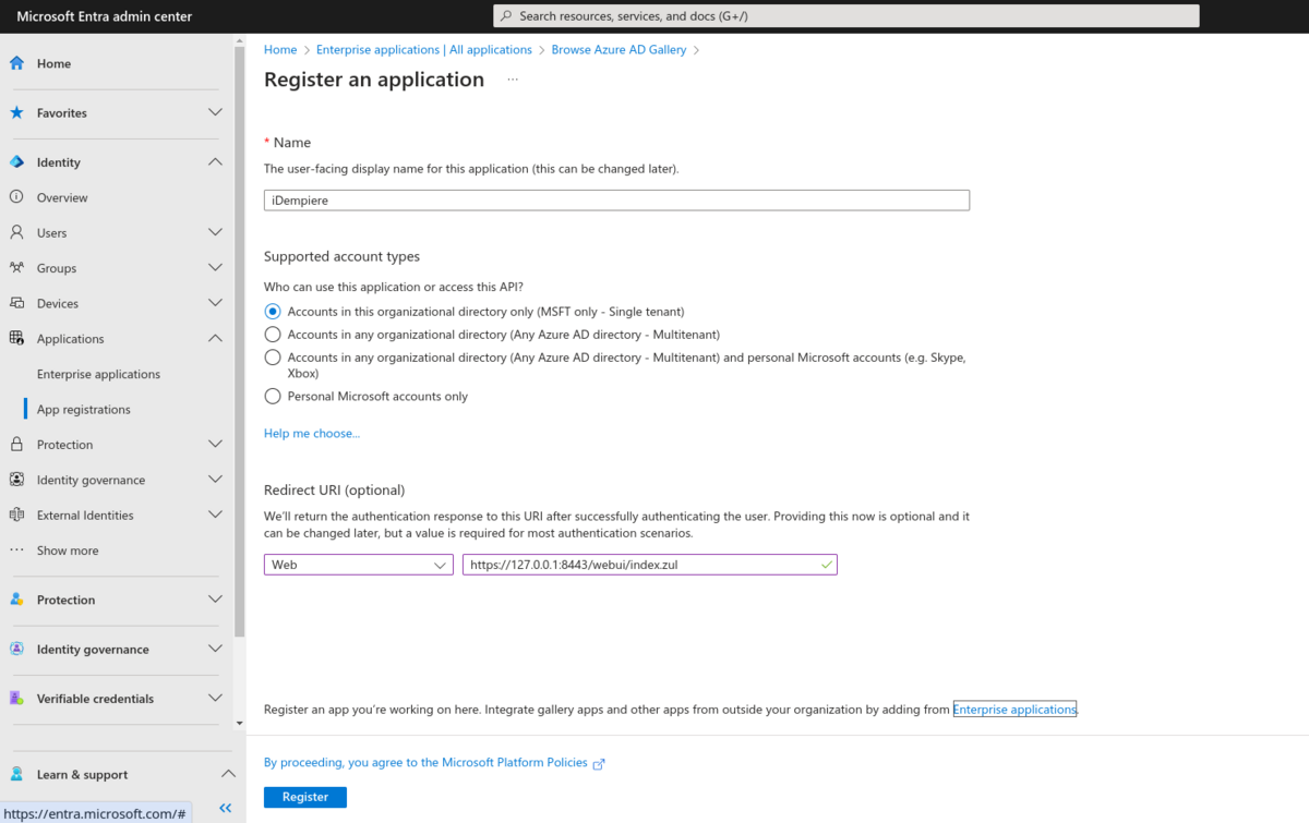 OIDC SSO Microsoft Azure - iDempiere en